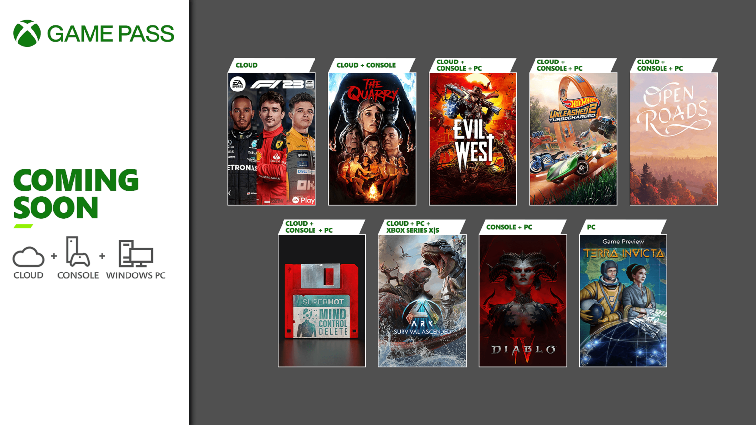 Coming to Xbox Game Pass: Diablo IV, The Quarry, Ark: Survival Ascended ...