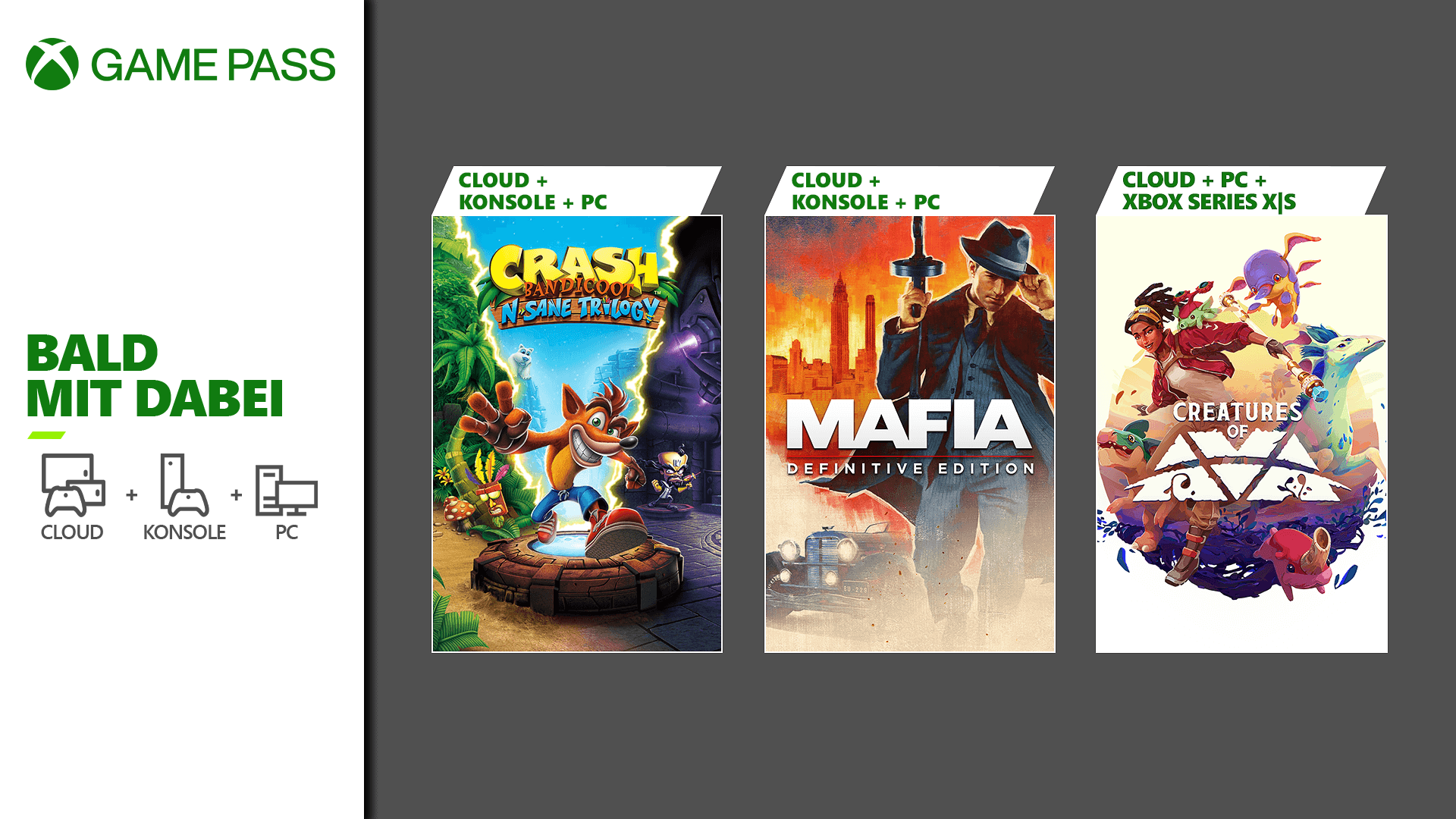 Bald im Xbox Game Pass: Crash Bandicoot N. Sane Trilogy, Creatures of Ava und Mafia: Definitive ...